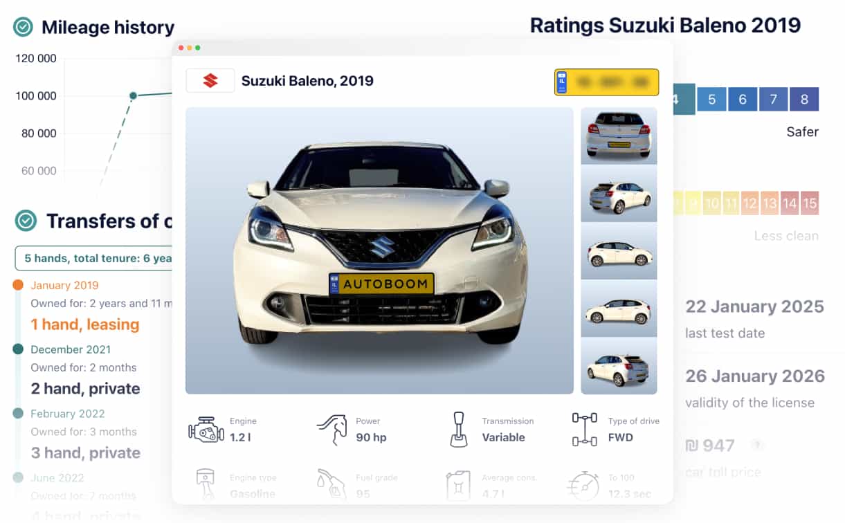 Vehicle check by number, vehicle history and mileage check – AUTOBOOM